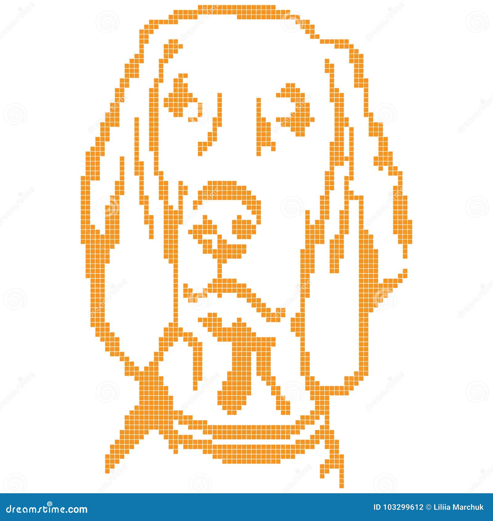 A Labrador Dog Painted with Pixels Stock Vector - Illustration of retro ...
