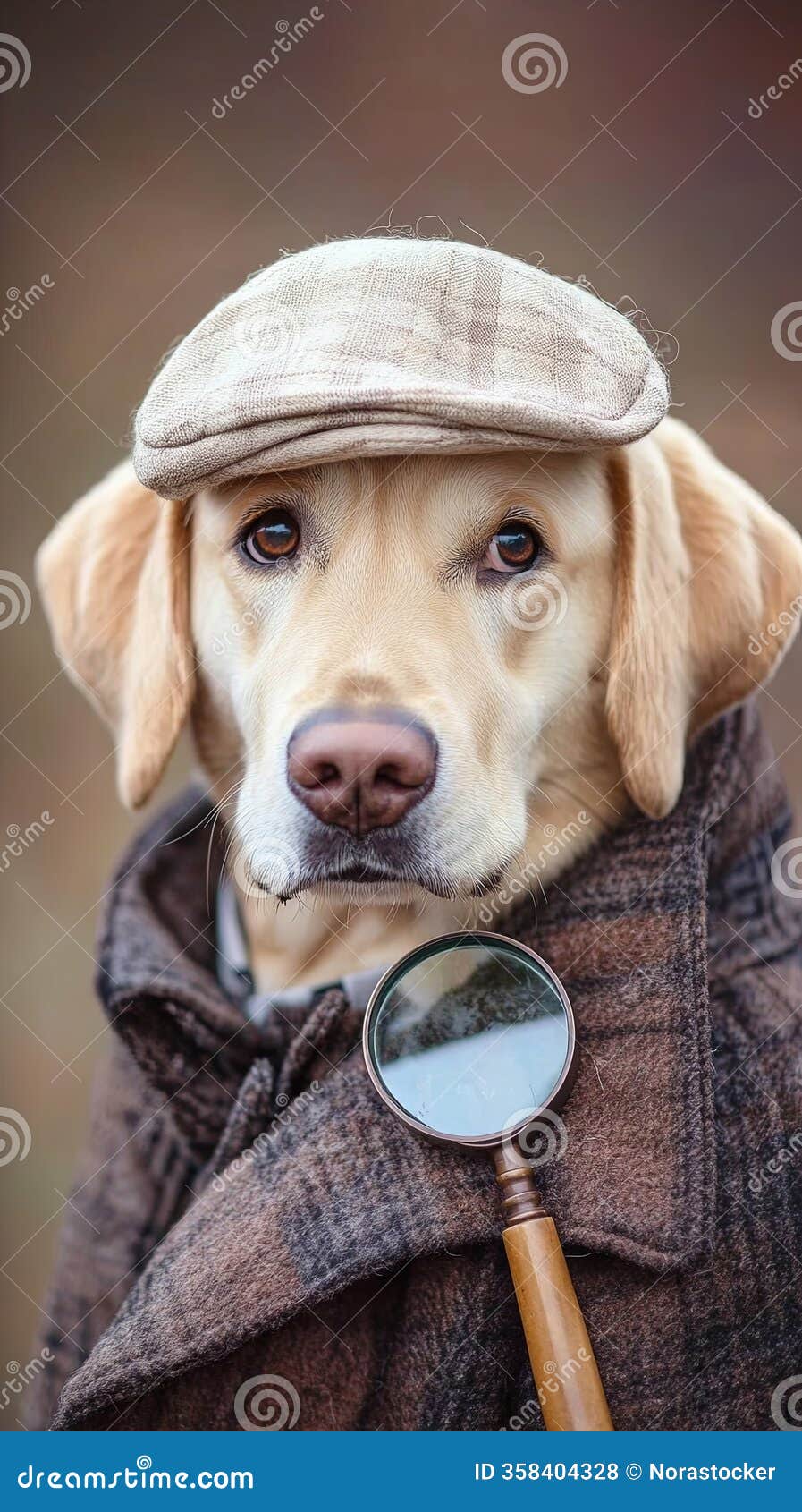 A Labrador Dressed As a Detective, Complete with a Magnifying Glass ...