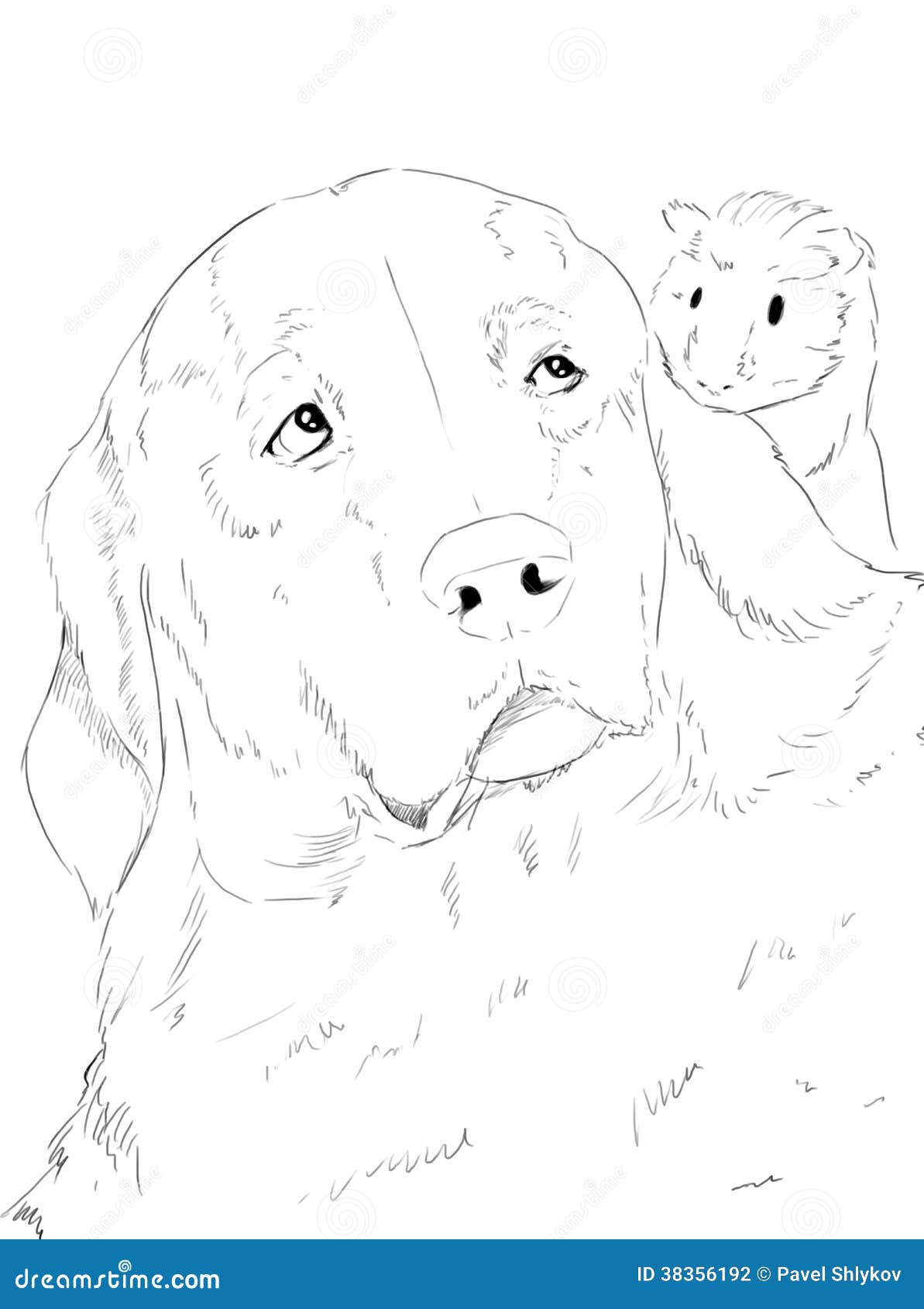 Labrador Dog Sitting Vector Silhouette | CartoonDealer.com #123744697