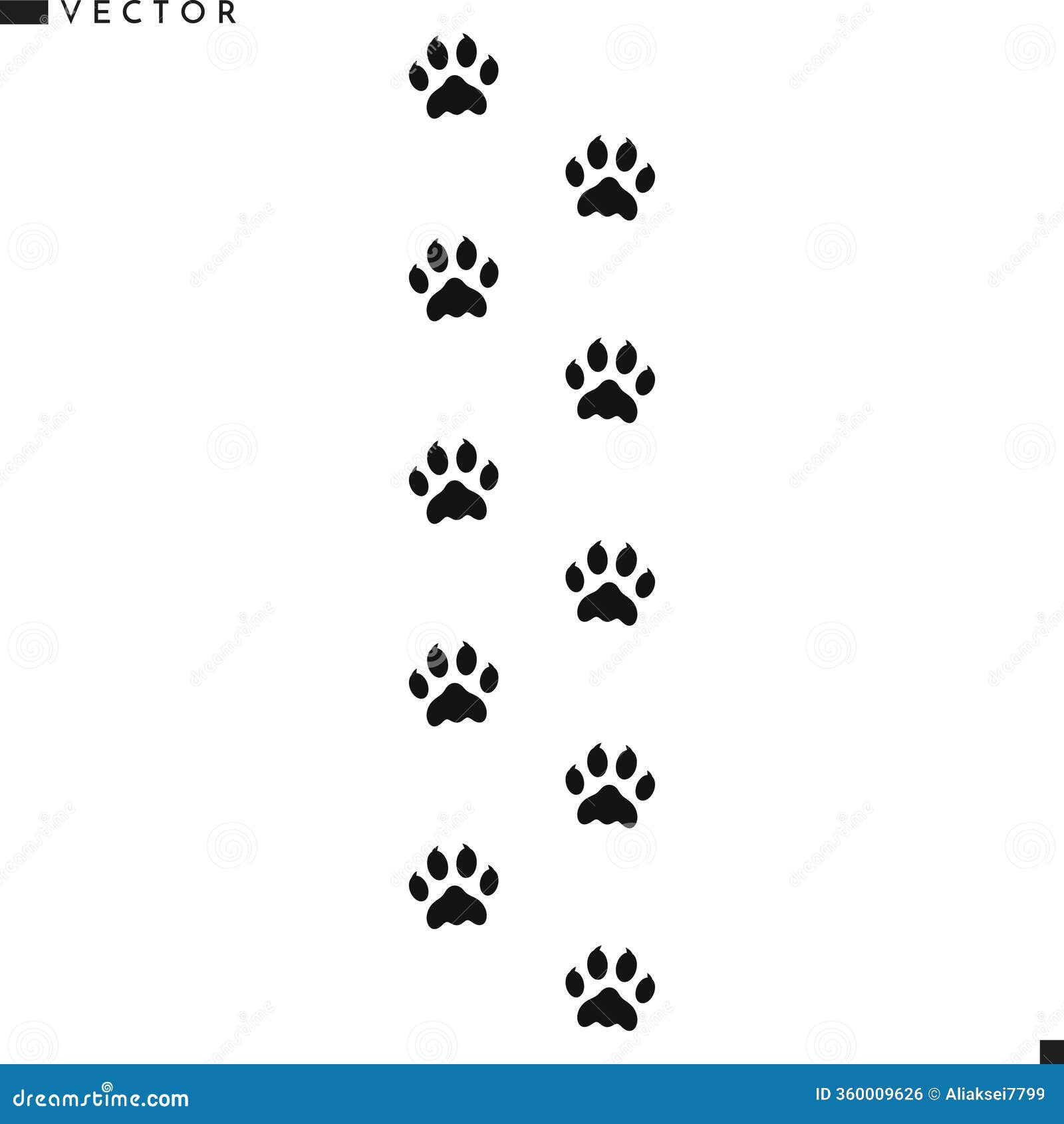 Labrador Paw Print Vector Illustration. Dog Paw Print Silhouette Stock ...