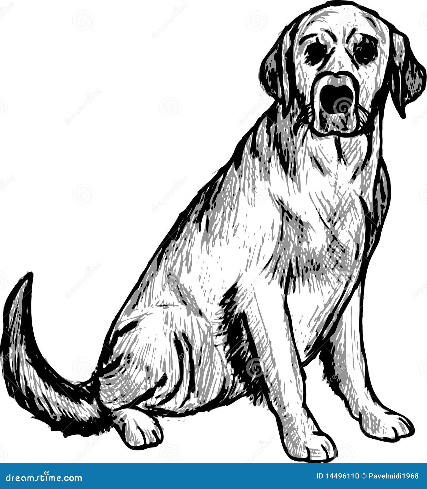 Labrador Retriever Dog Running Side View Continuous Line Drawing ...