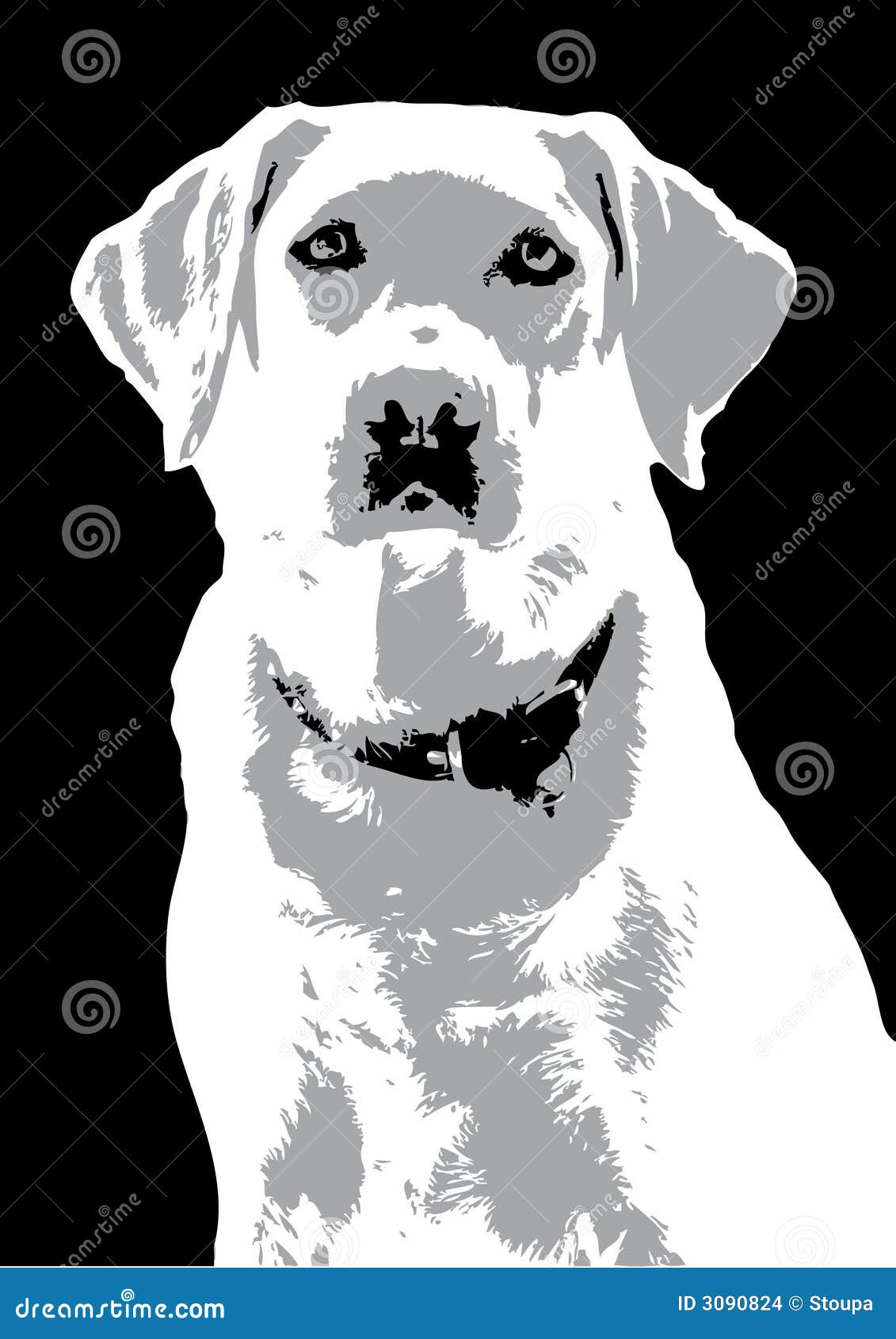 Dog Labrador Retriever Silhouette Outline Vector Illustration ...