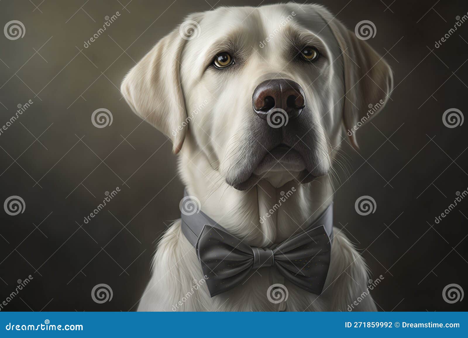 Labrador Retriever in Bow Tie. Generative AI Stock Illustration ...