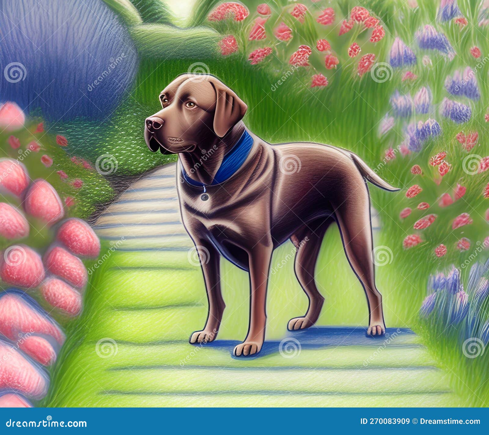 Labrador Retriever Dog, Generative AI Illustration Stock Illustration ...