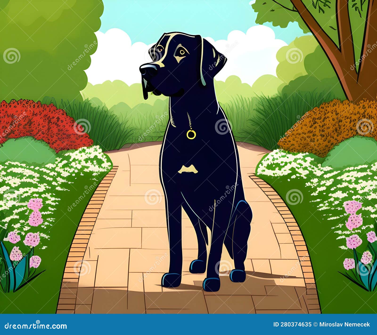 Labrador Retriever Dog, Generative AI Illustration Stock Illustration ...