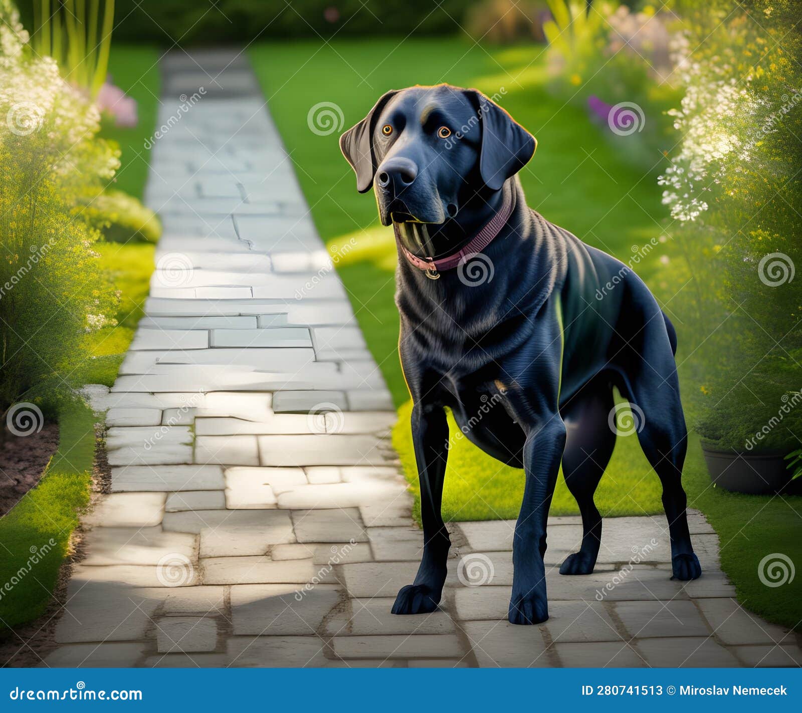 Labrador Retriever Dog, Generative AI Illustration Stock Illustration ...