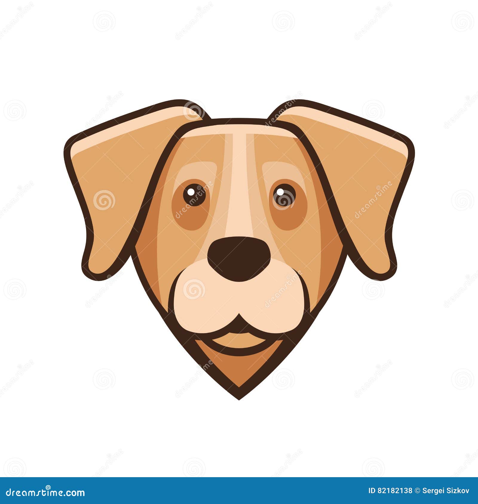 Labrador Retriever Dog Head Icon. Vector Stock Vector - Illustration of ...