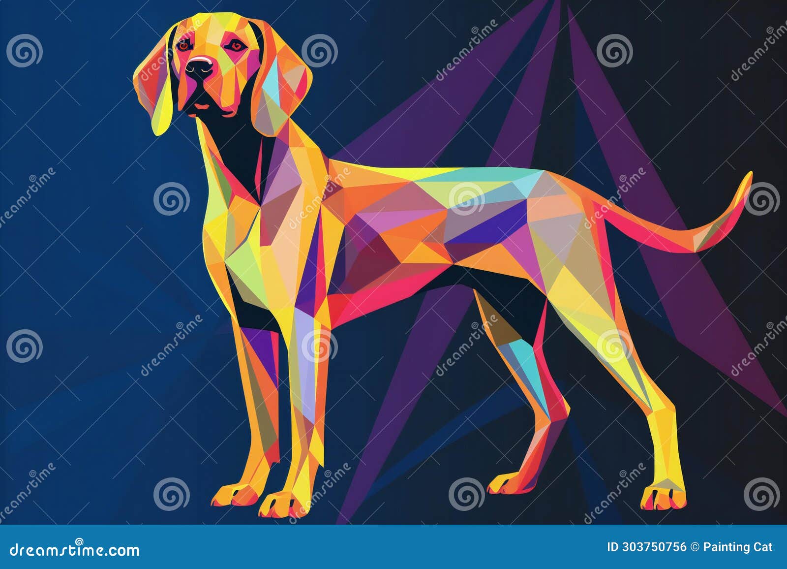 Labrador Retriever Dog Low Poly Stock Illustration - Illustration of ...