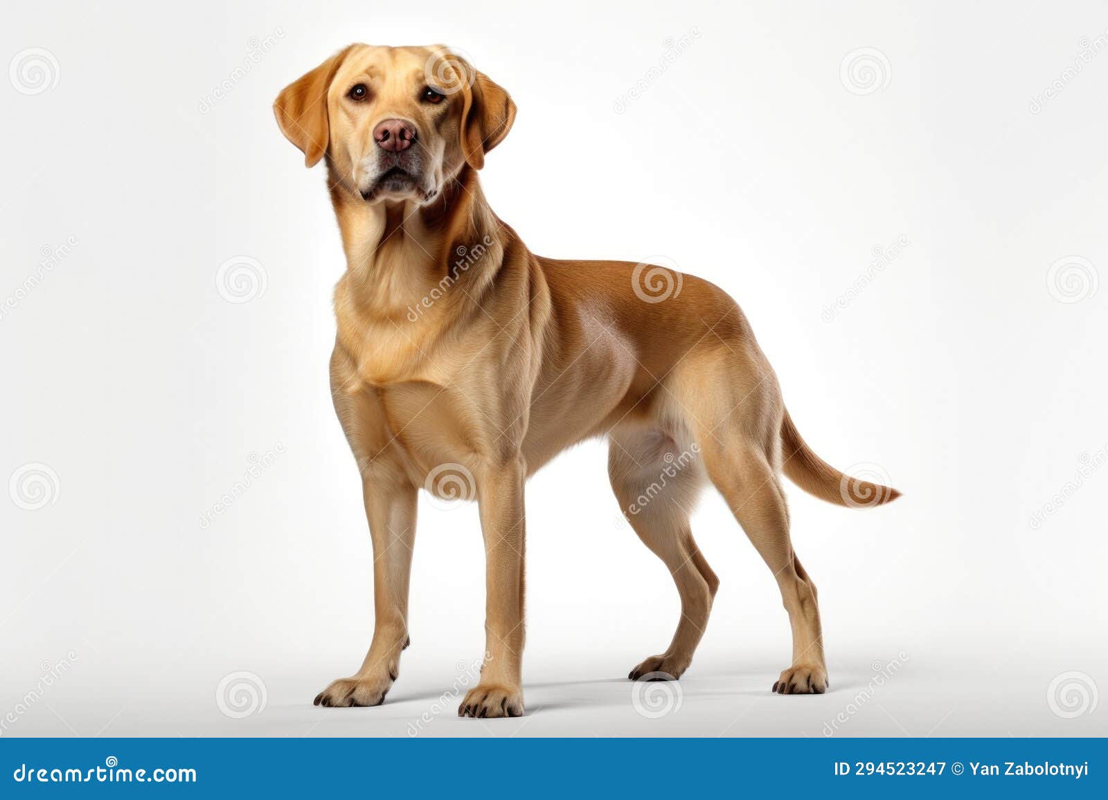 Labrador Retriever Dog Stands on a White Background Stock Illustration ...
