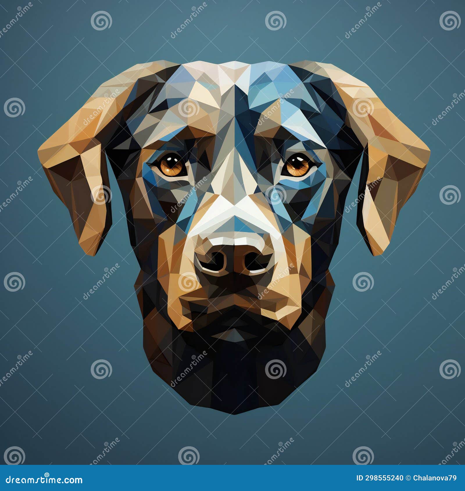 Labrador Retriever Low Poly Design. Triangle Illustration. Stock ...