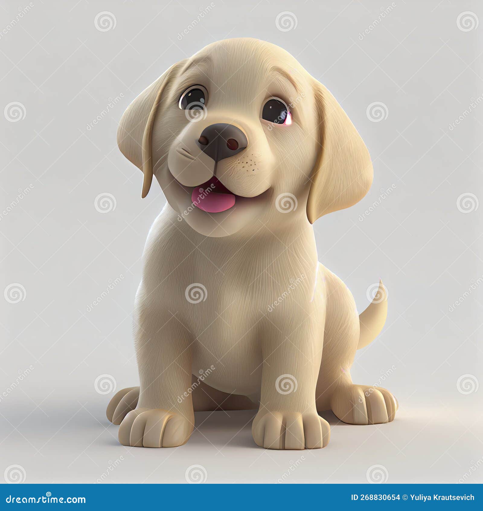 Labrador Retriever Puppy. Generative AI Stock Illustration ...
