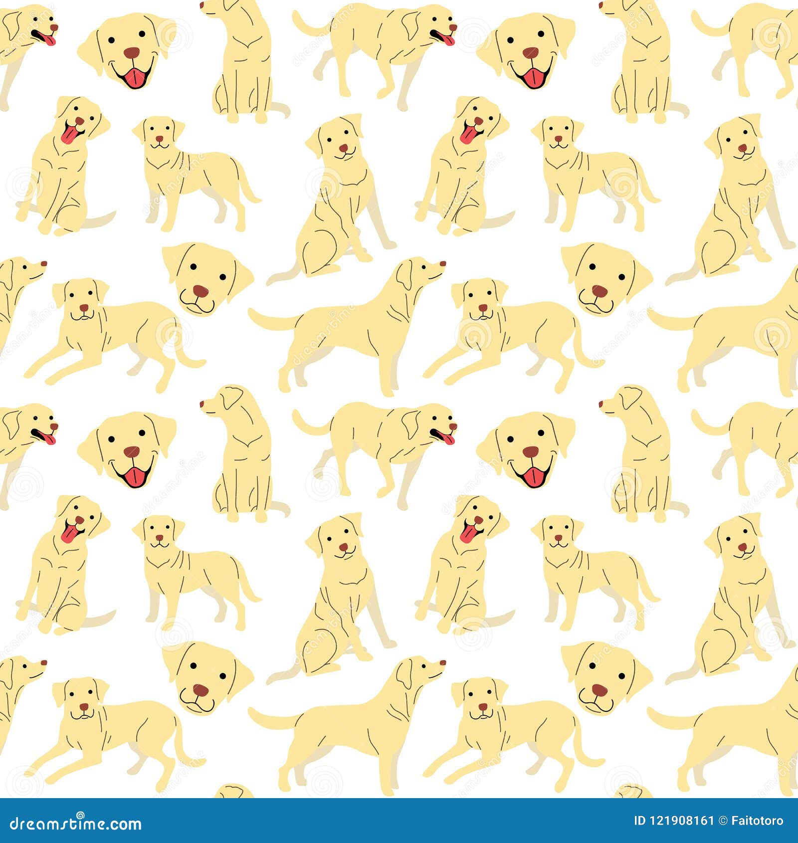 Labrador,seamless pattern stock vector. Illustration of action - 121908161
