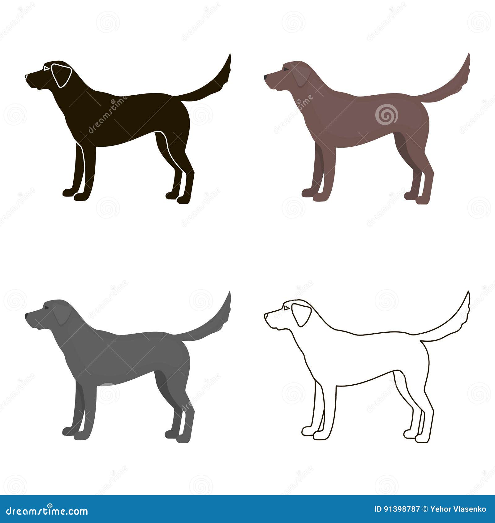 Labrador Vector Icon in Cartoon Style for Web Stock Vector ...
