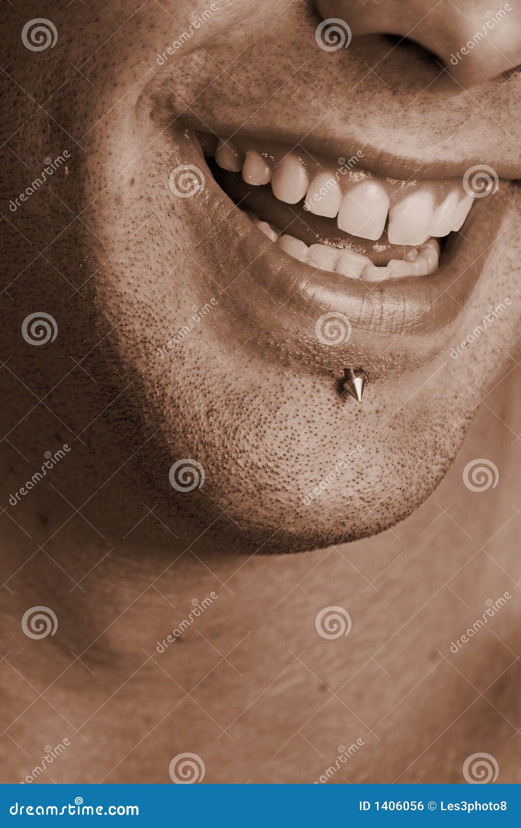 Labret piercing stock photo. Image of happy, lips, piercing - 1406056