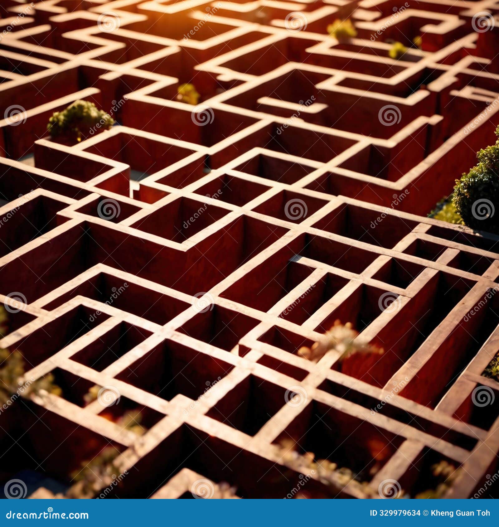 Labryinth Maze Structure, Top Down View Stock Illustration ...