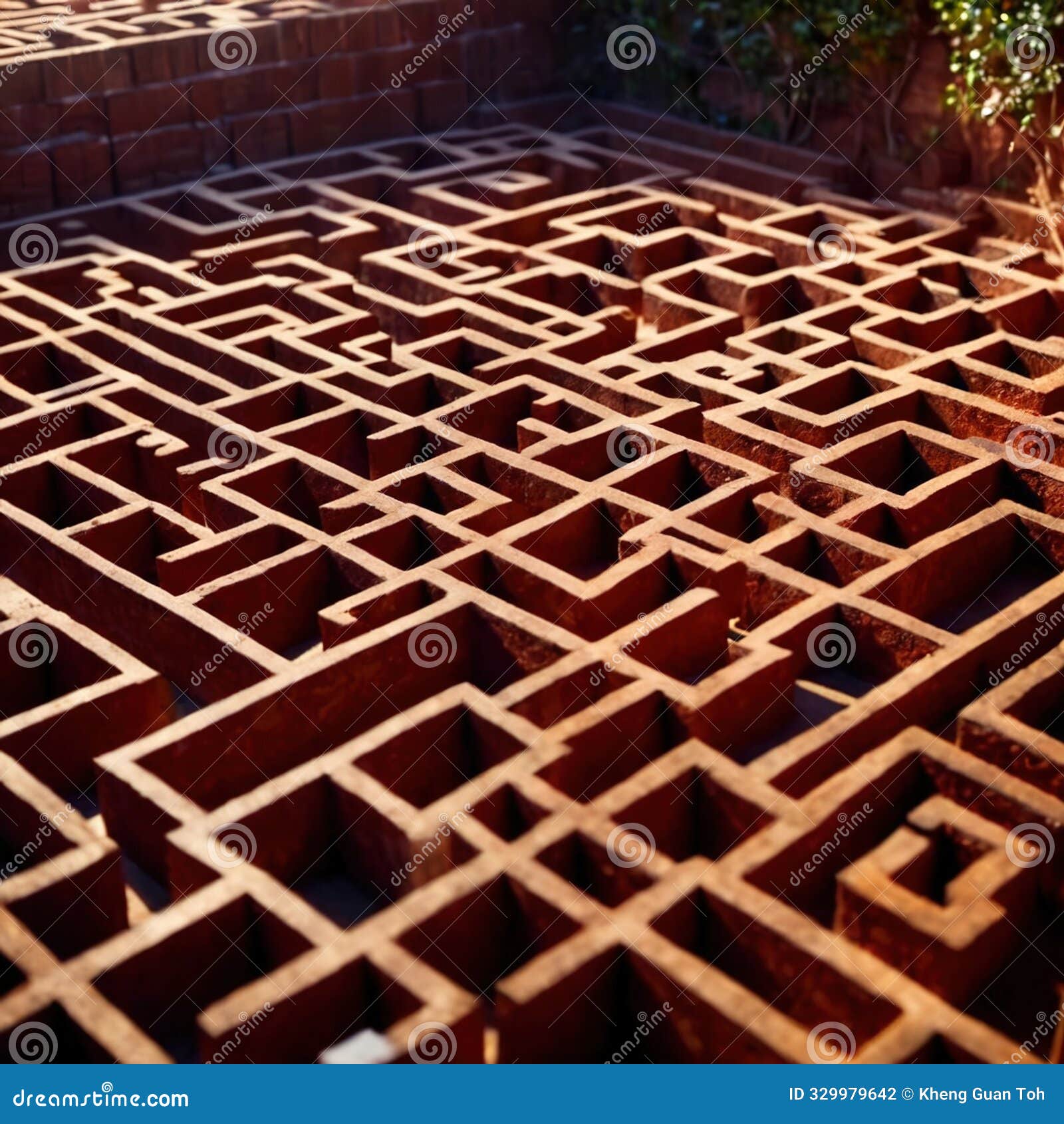 Labryinth Maze Structure, Top Down View Stock Illustration ...