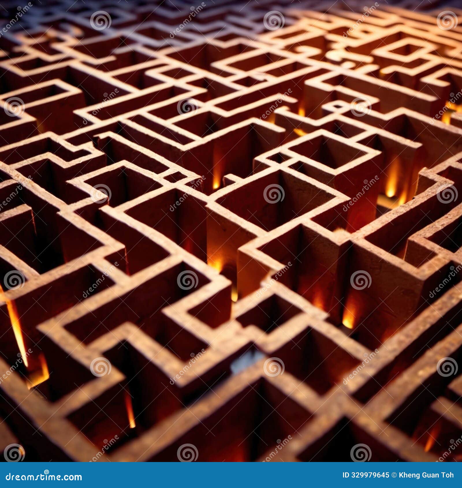Labryinth Maze Structure, Top Down View Stock Illustration ...