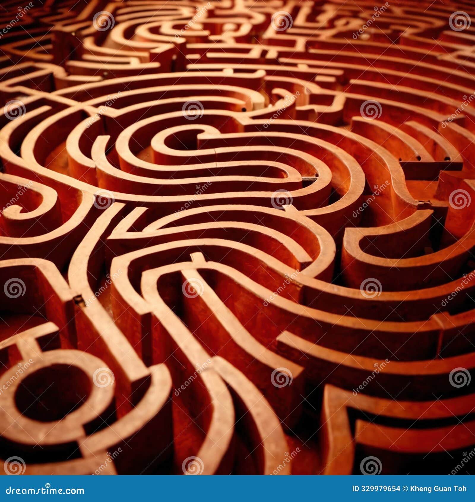 Labryinth Maze Structure, Top Down View Stock Illustration ...