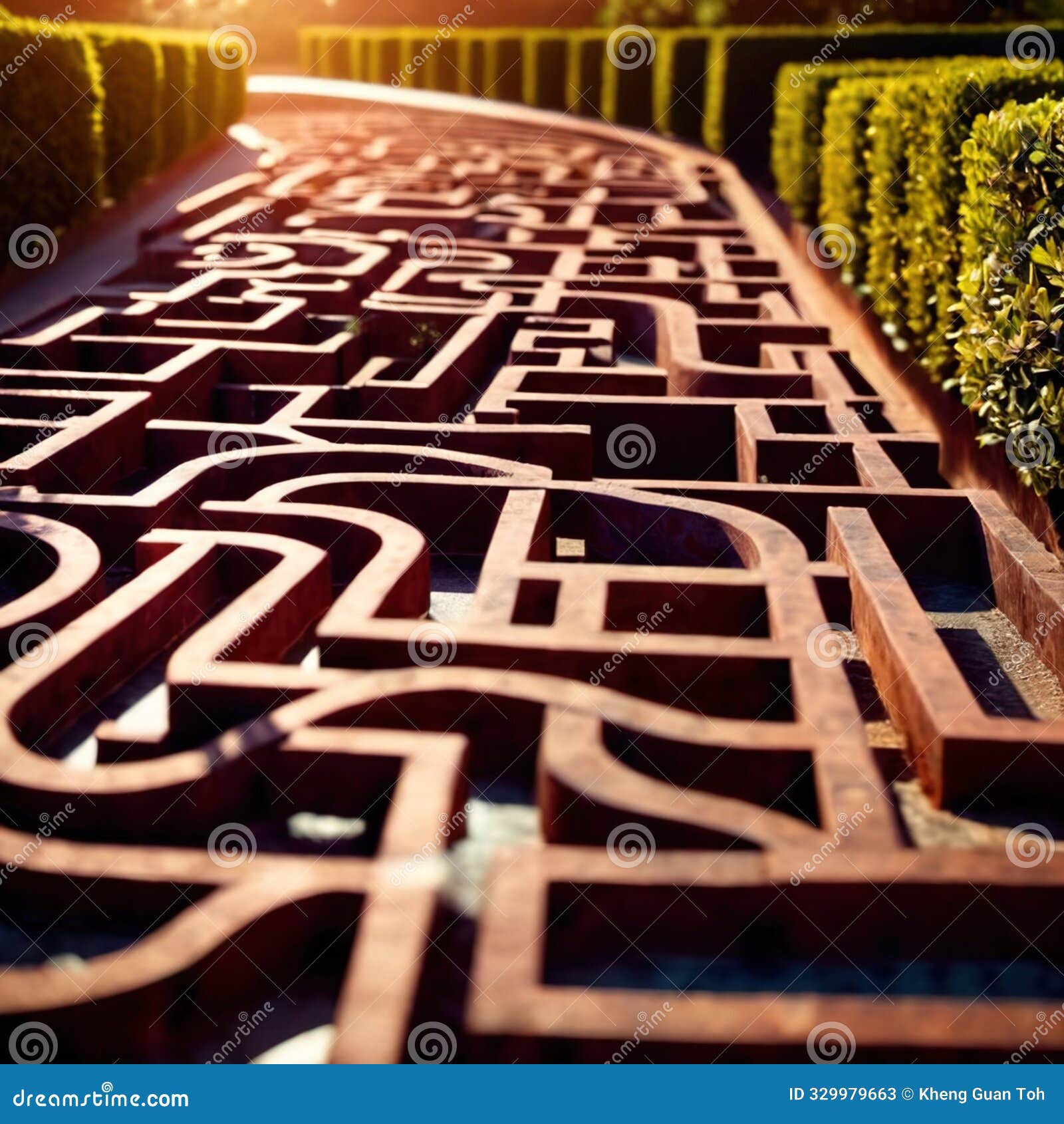 Labryinth Maze Structure, Top Down View Stock Illustration ...