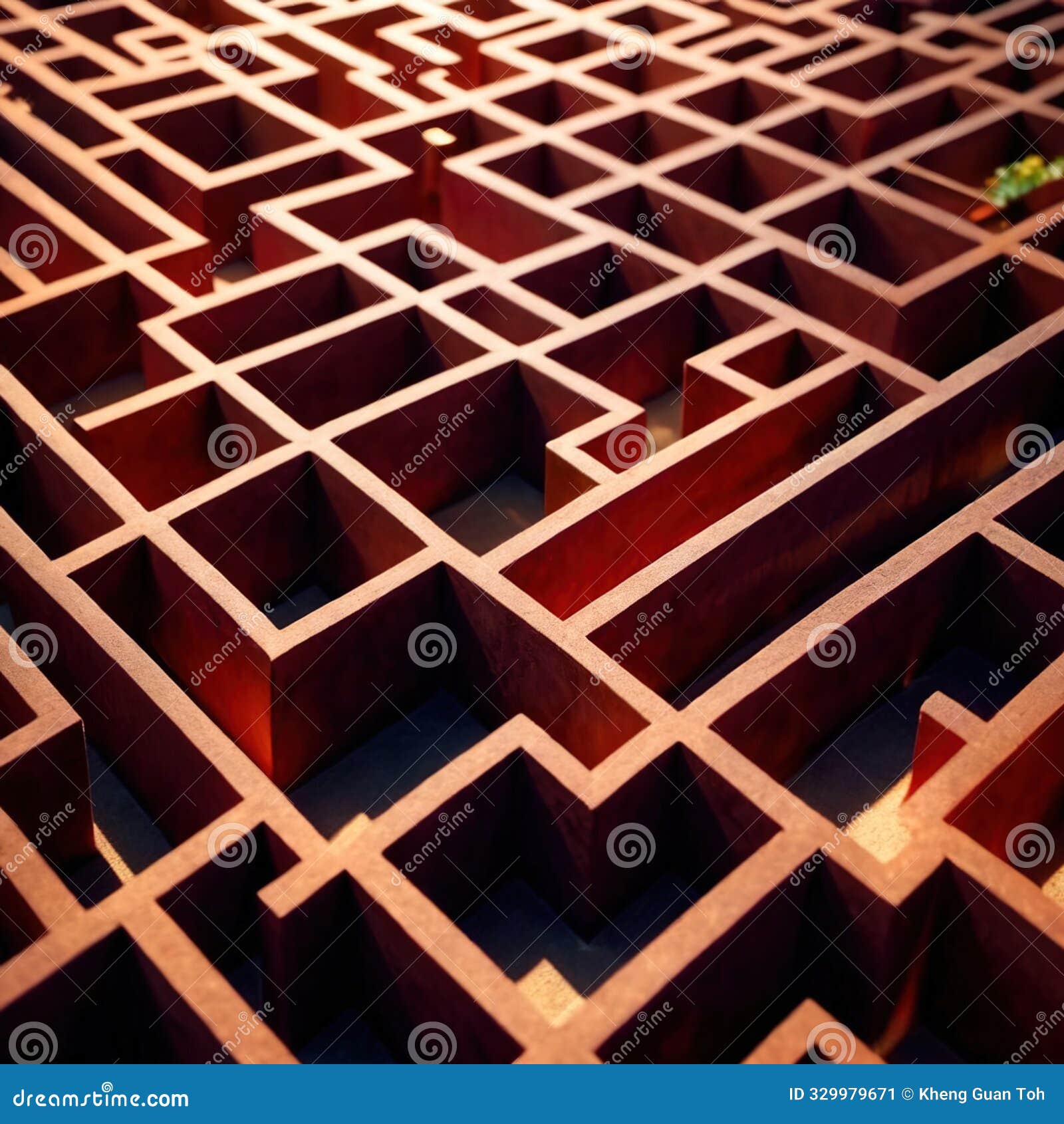 Labryinth Maze Structure, Top Down View Stock Illustration ...