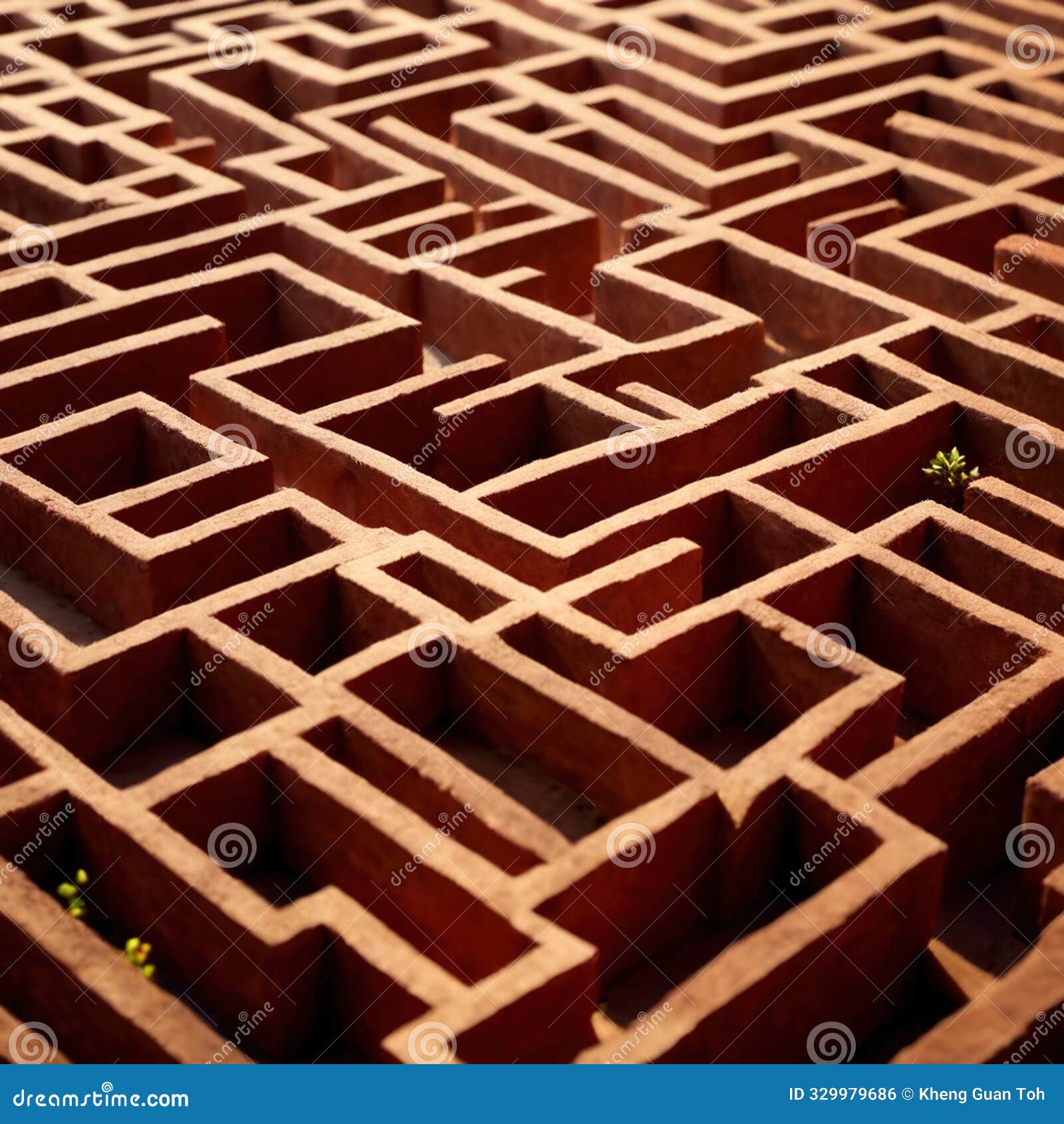 Labryinth Maze Structure, Top Down View Stock Illustration ...