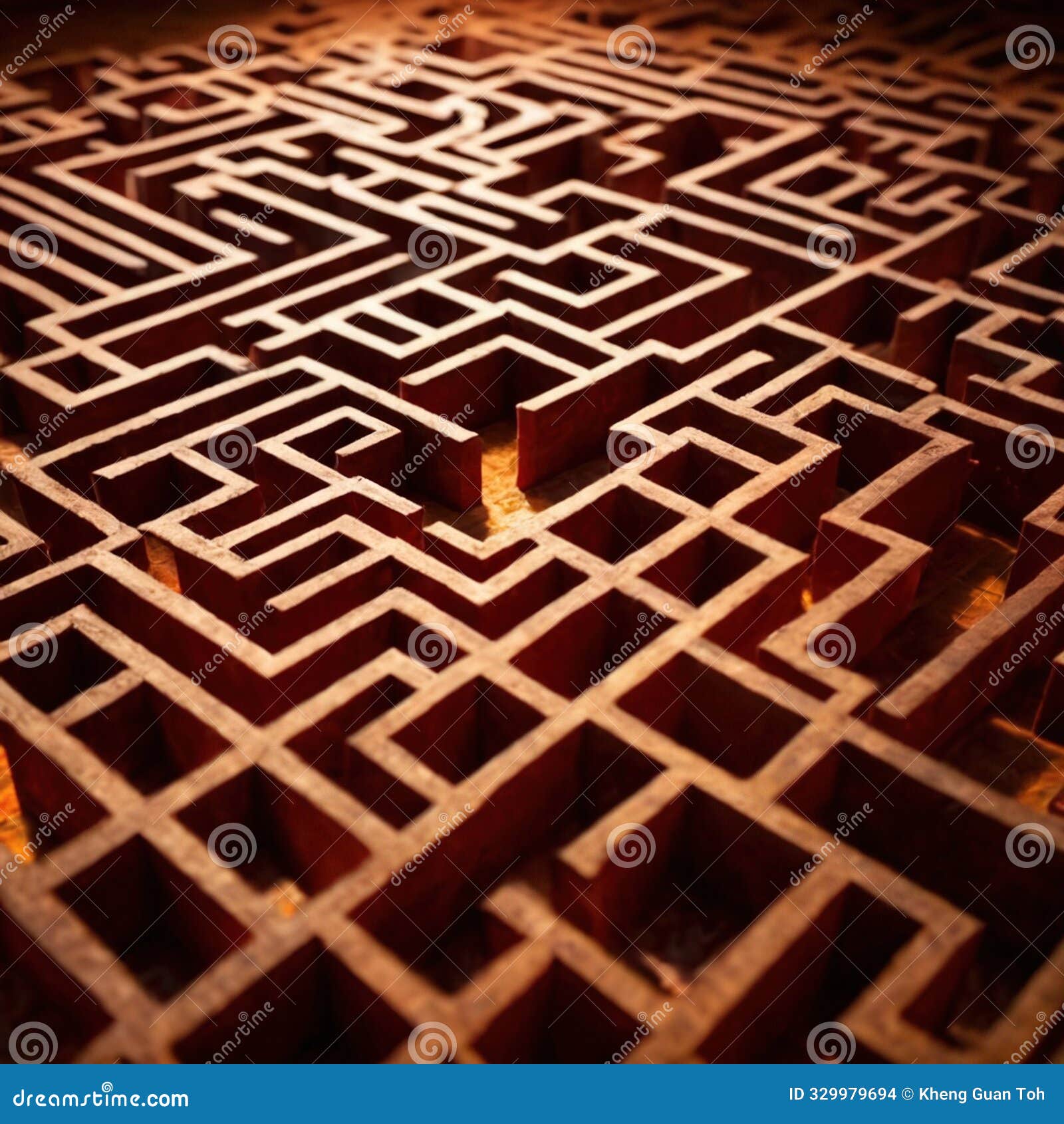 Labryinth Maze Structure, Top Down View Stock Illustration ...