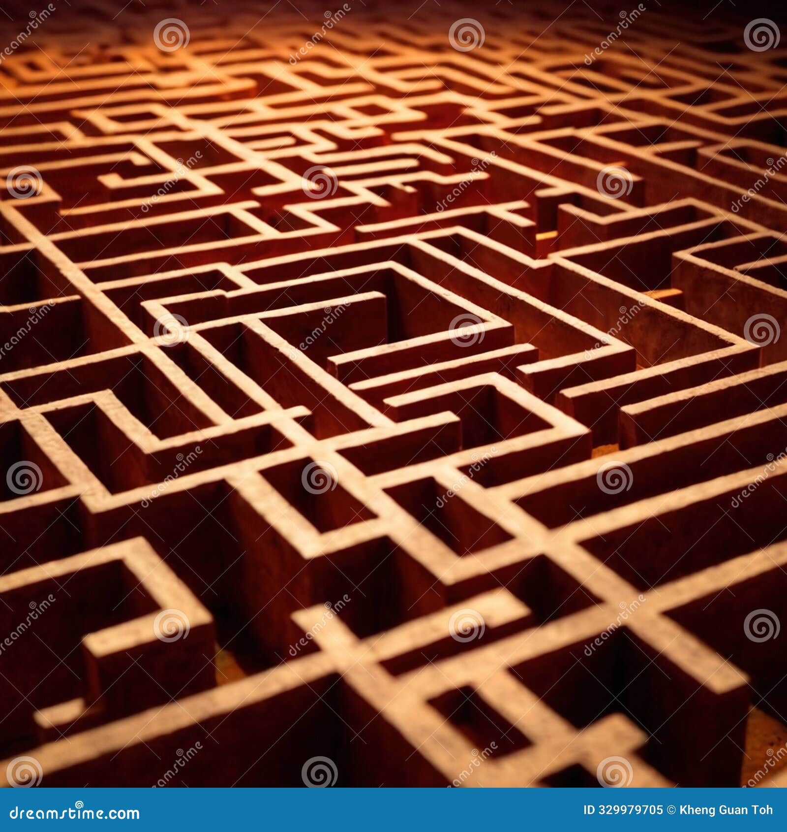 Labryinth Maze Structure, Top Down View Stock Illustration ...