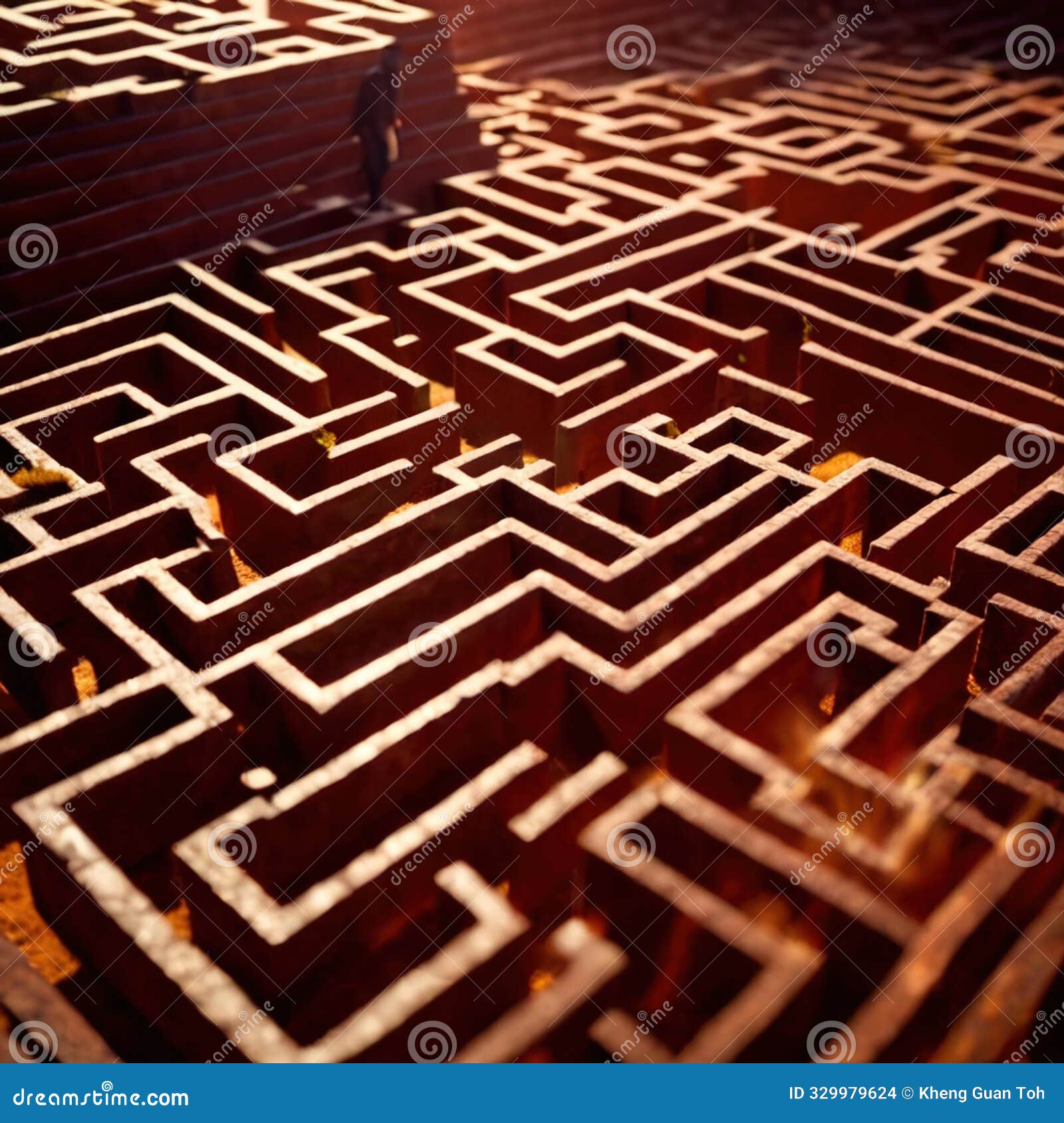 Labryinth Maze Structure, Top Down View Stock Illustration ...