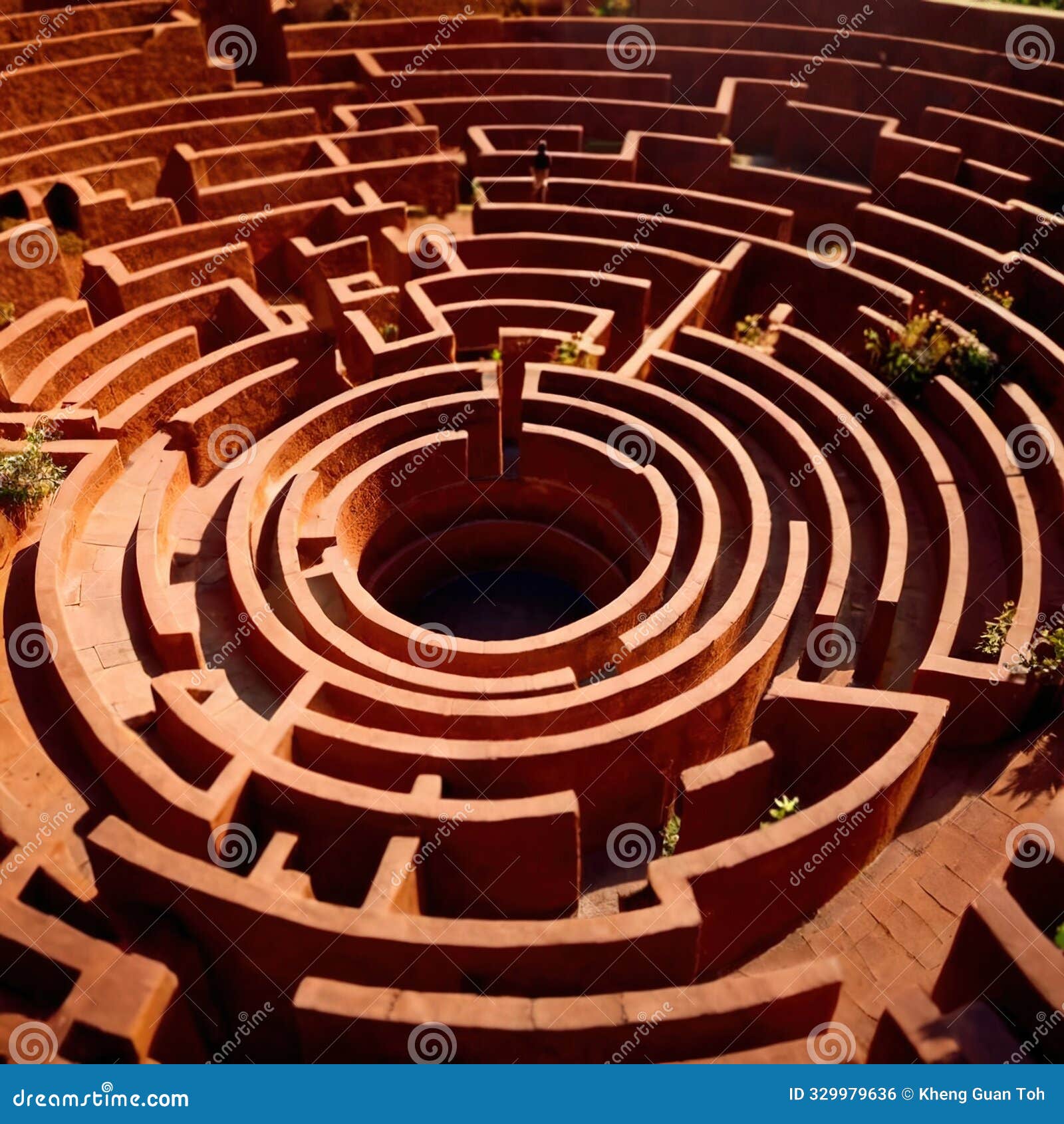 Labryinth Maze Structure, Top Down View Stock Illustration ...