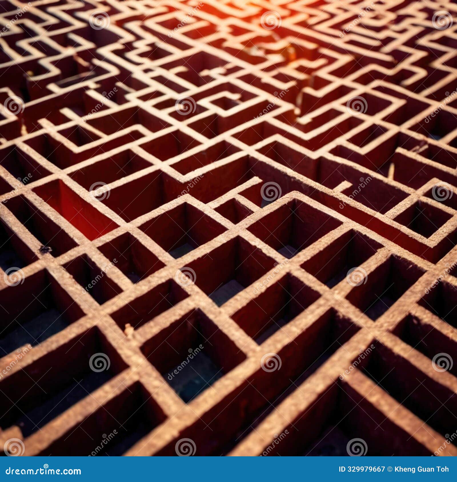 Labryinth Maze Structure, Top Down View Stock Illustration ...