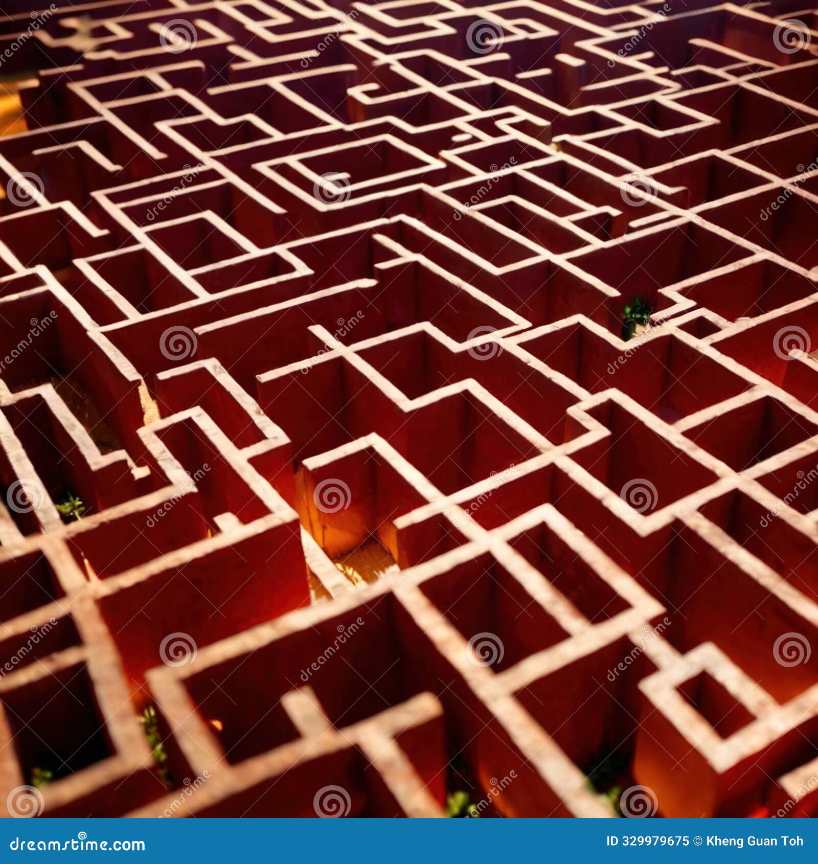 Labryinth Maze Structure, Top Down View Stock Illustration ...