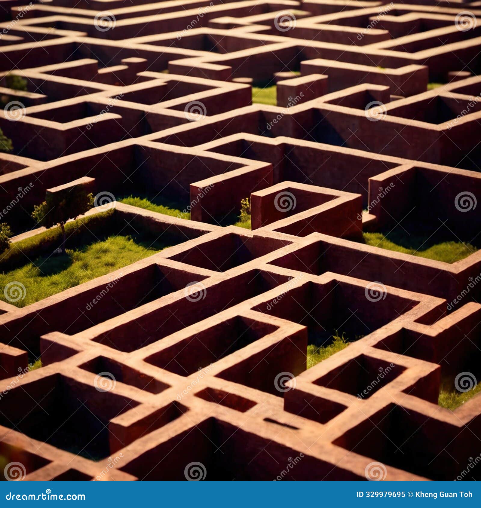 Labryinth Maze Structure, Top Down View Stock Illustration ...