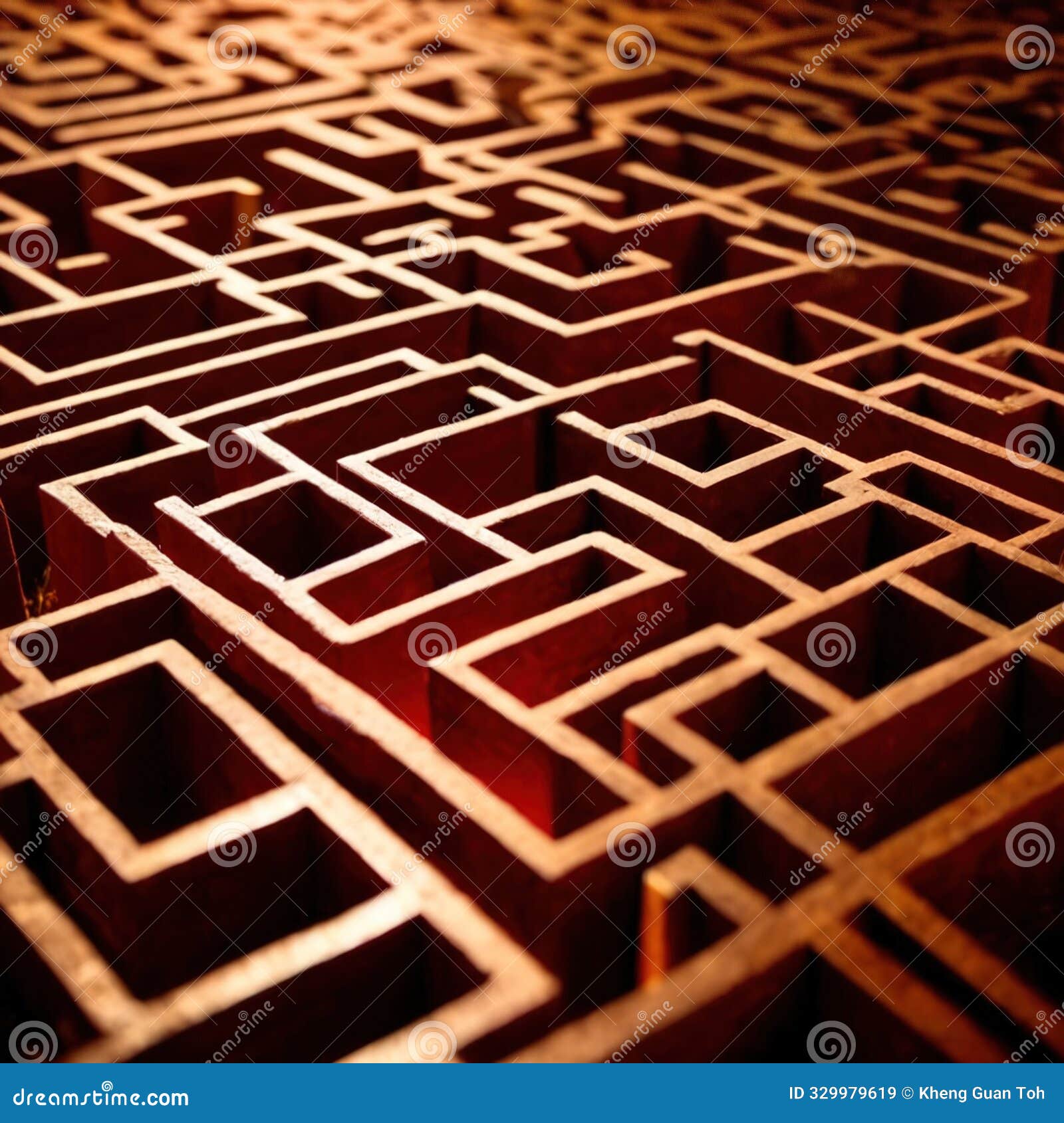 Labryinth Maze Structure, Top Down View Stock Illustration ...