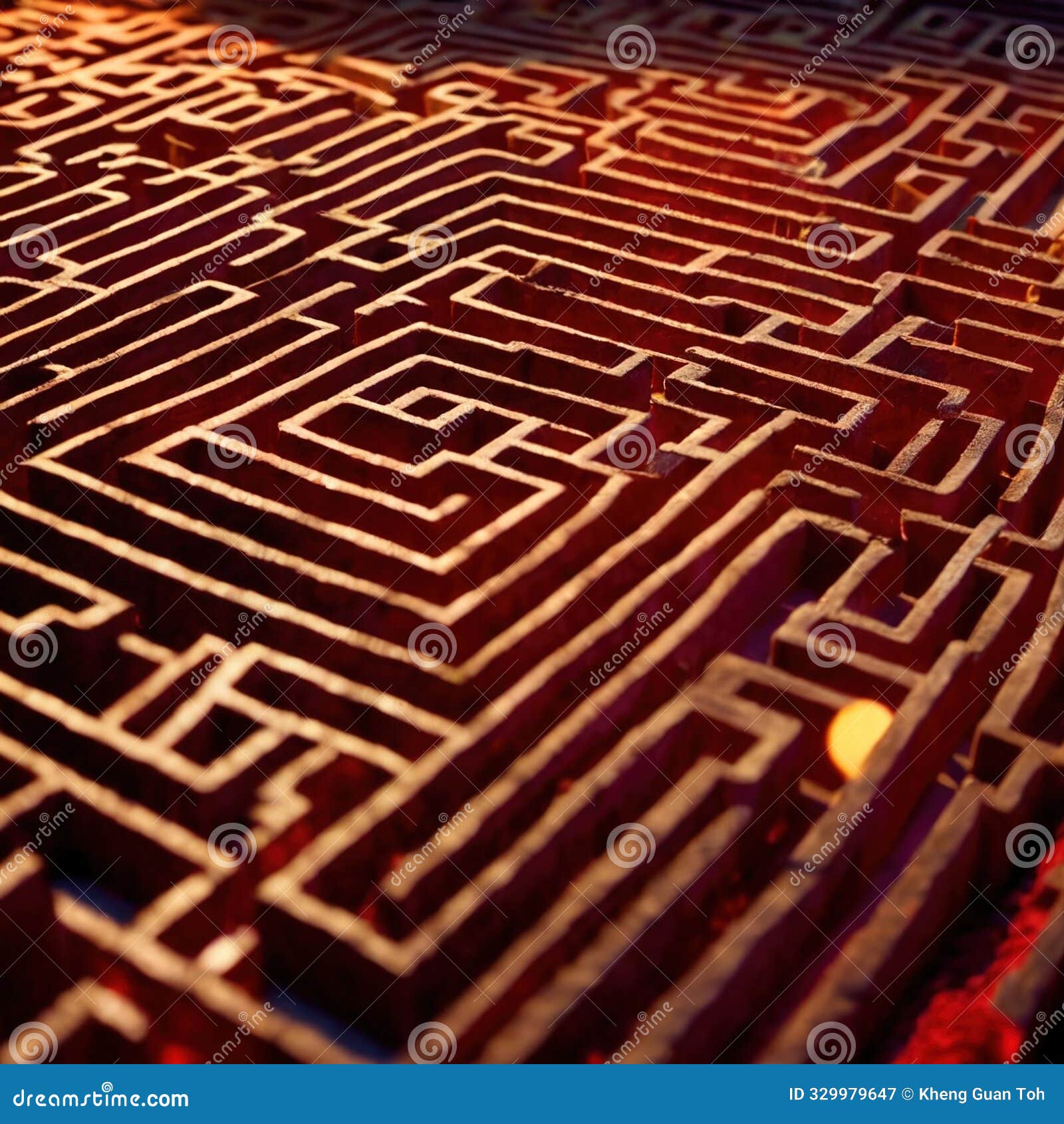 Labryinth Maze Structure, Top Down View Stock Illustration ...