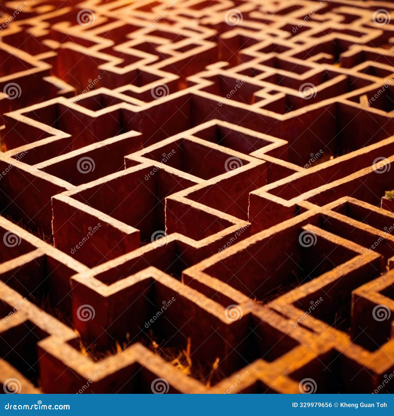 Labryinth Maze Structure, Top Down View Stock Illustration ...