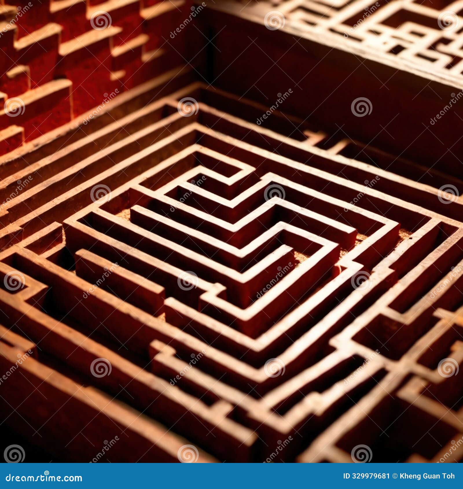 Labryinth Maze Structure, Top Down View Stock Illustration ...