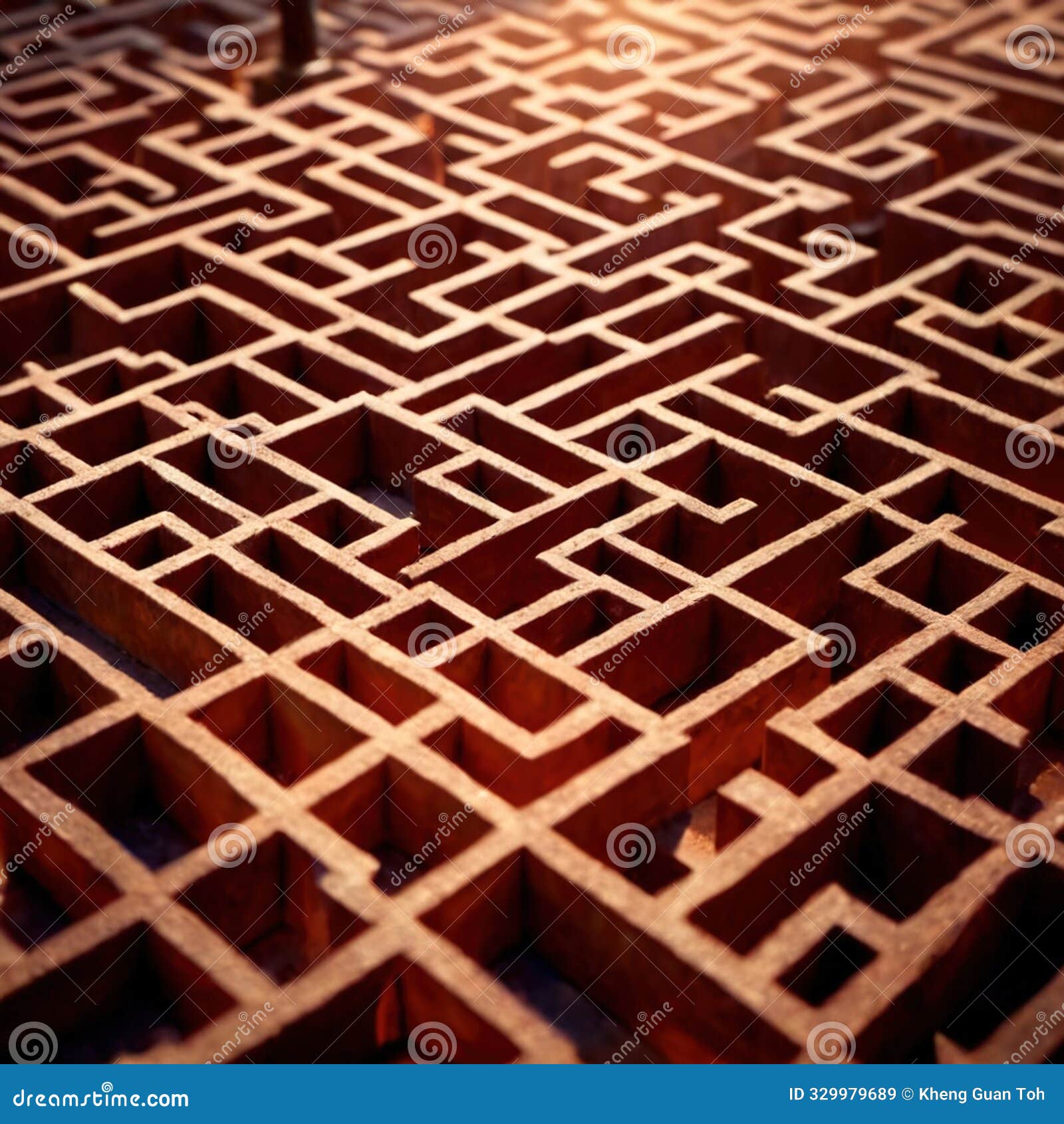 Labryinth Maze Structure, Top Down View Stock Illustration ...