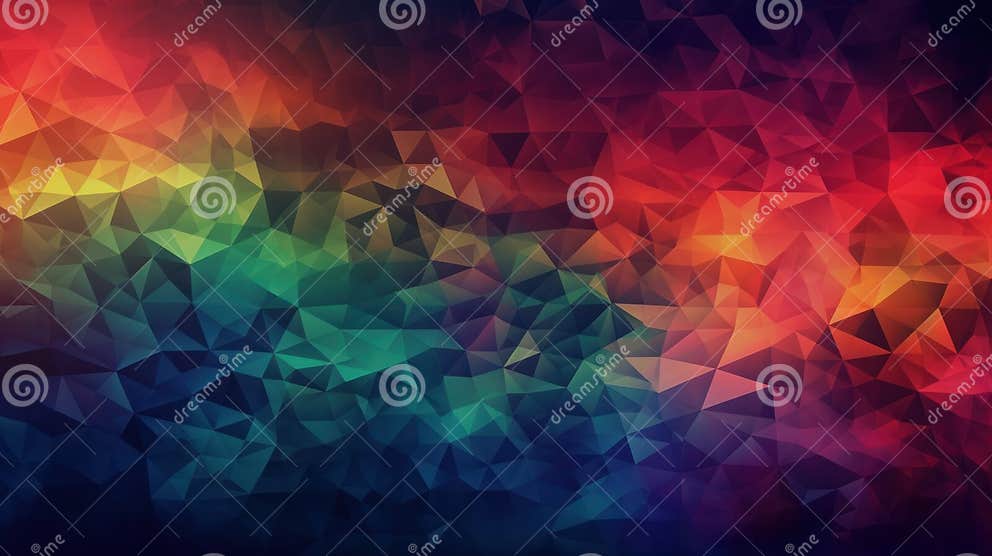 Labstract Mosaic Background of Gradient Triangles. Generative AI Stock Illustration ...