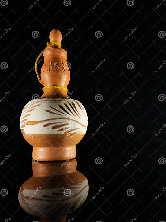 Labu Sayong with Reflection on Black Background. Stock Photo - Image of ...