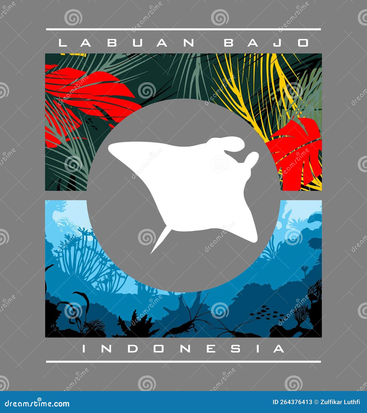 Labuan Bajo Island for Graphic Design Needs Stock Vector - Illustration ...