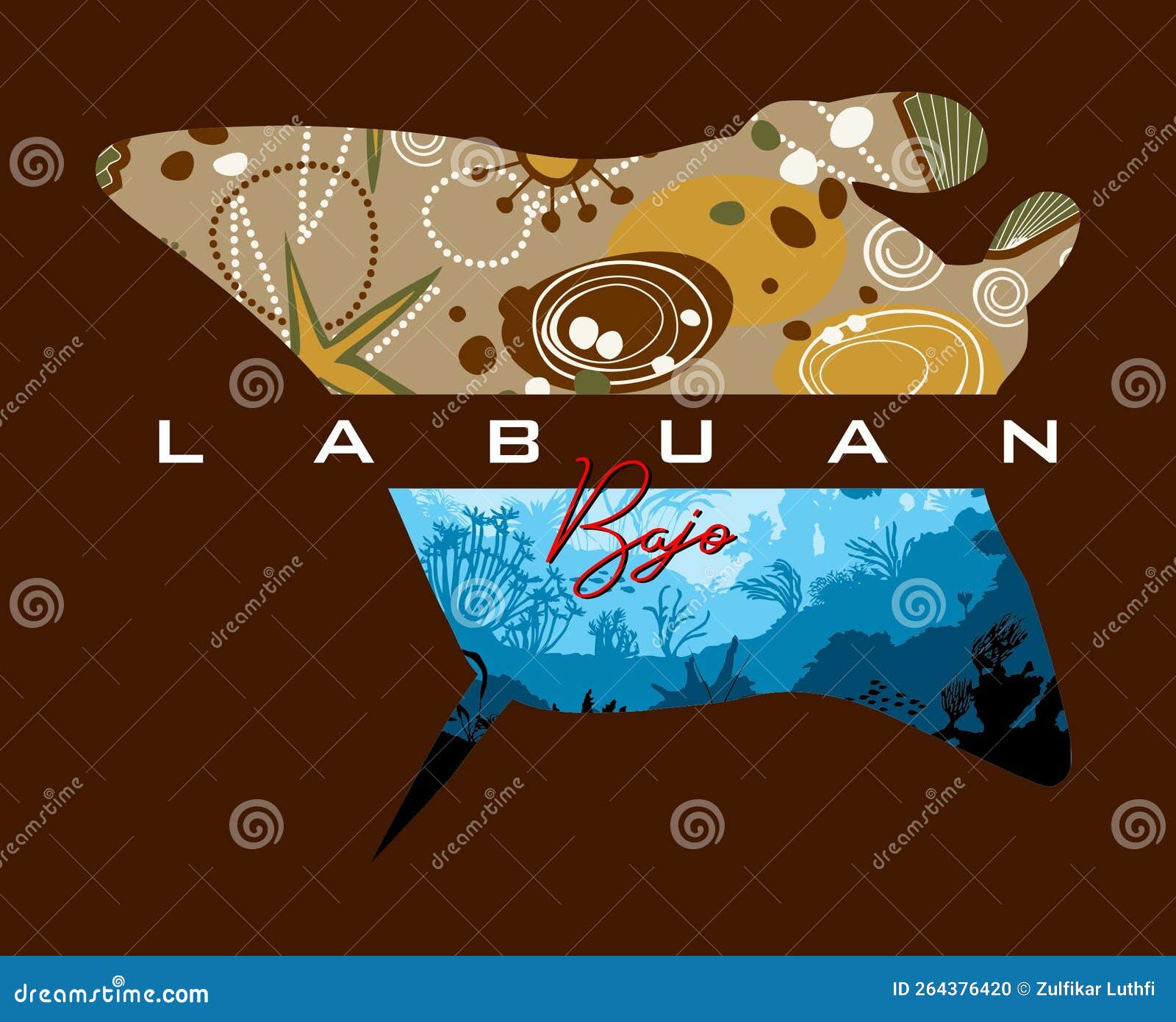 Labuan Bajo Island For Graphic Design Needs Vector Illustration ...