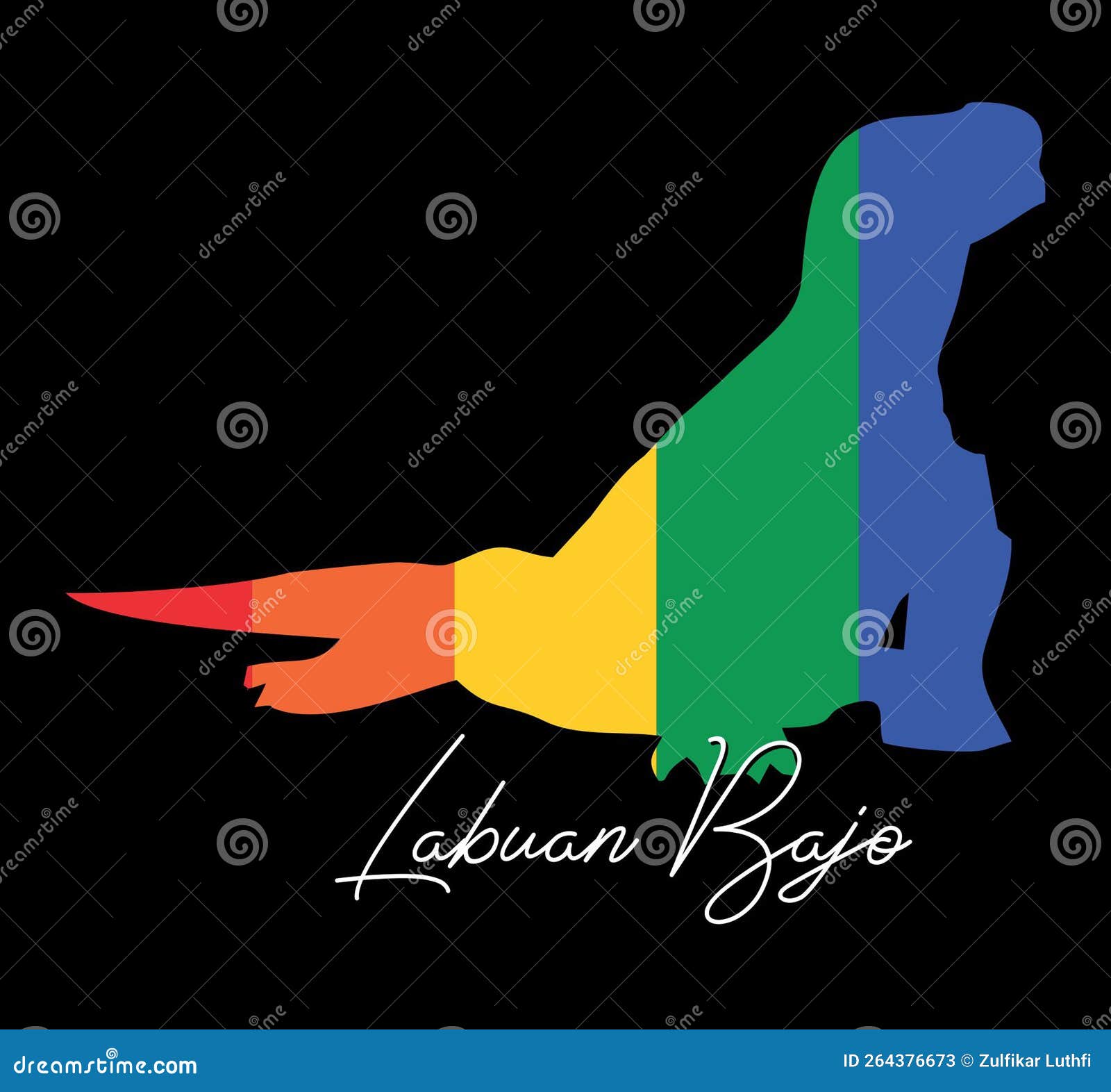 Labuan Bajo Island For Graphic Design Needs Cartoon Vector ...