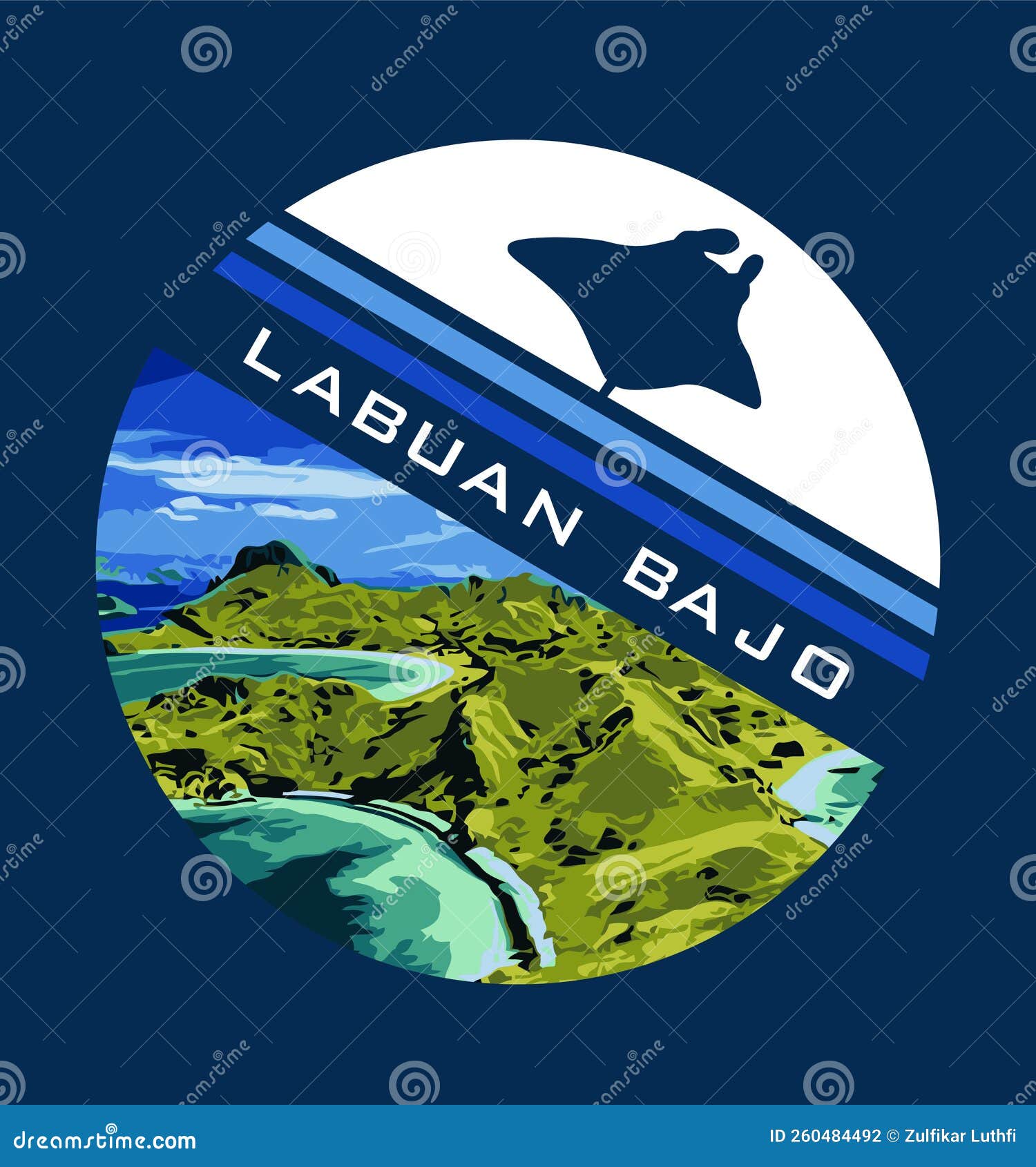 Labuan Bajo stock vector. Illustration of screenshot - 260484492