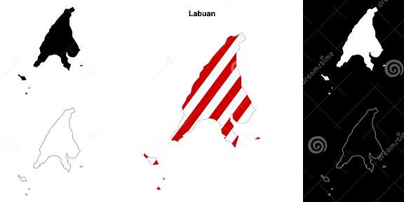 Labuan outline map stock illustration. Illustration of icon - 324287658