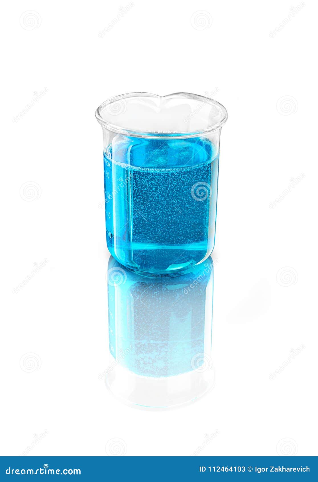 Labware with Blue Liquid Isolated on a White Stock Image - Image of ...
