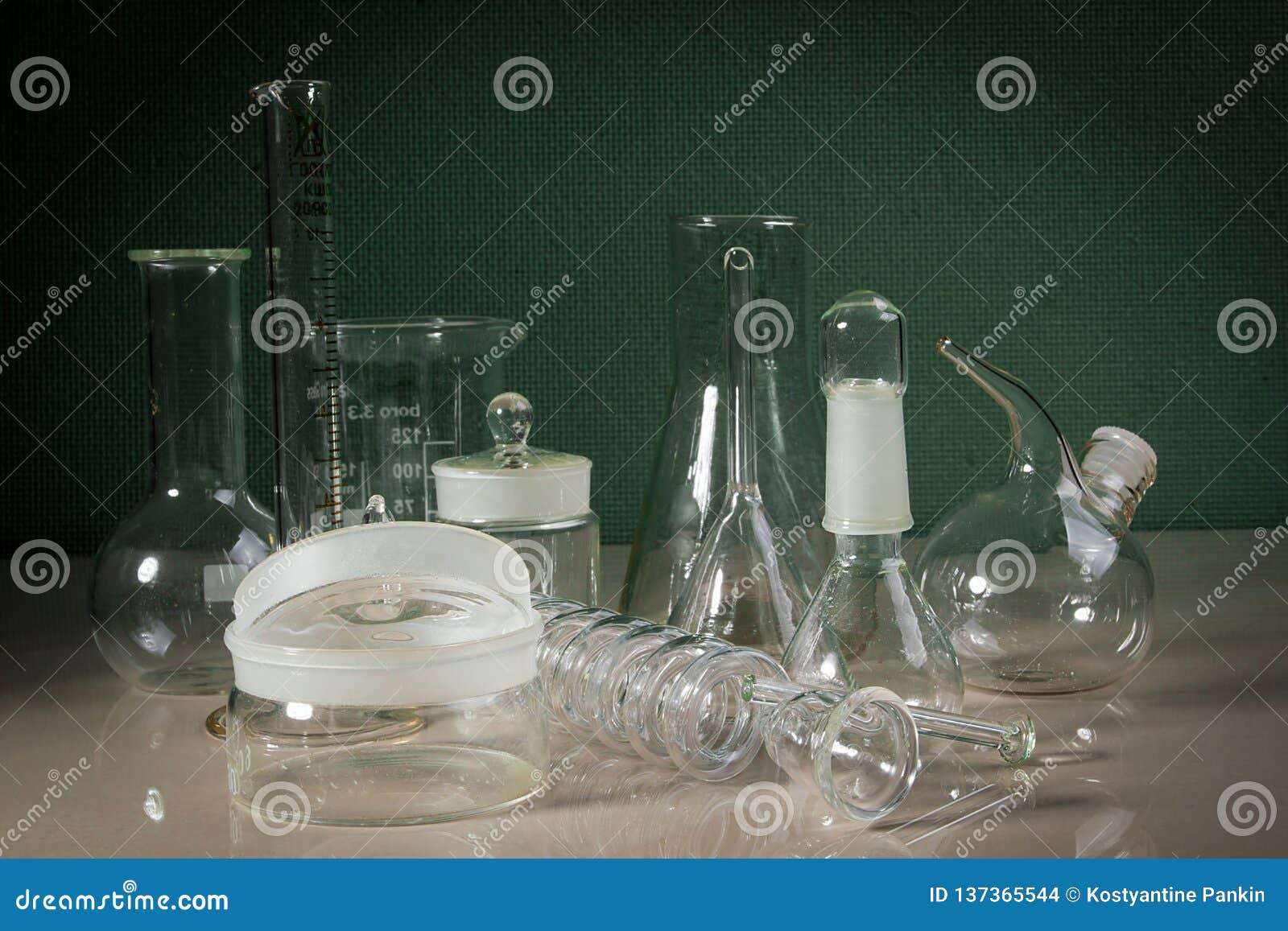 Labware on the table stock photo. Image of laboratory - 137365544