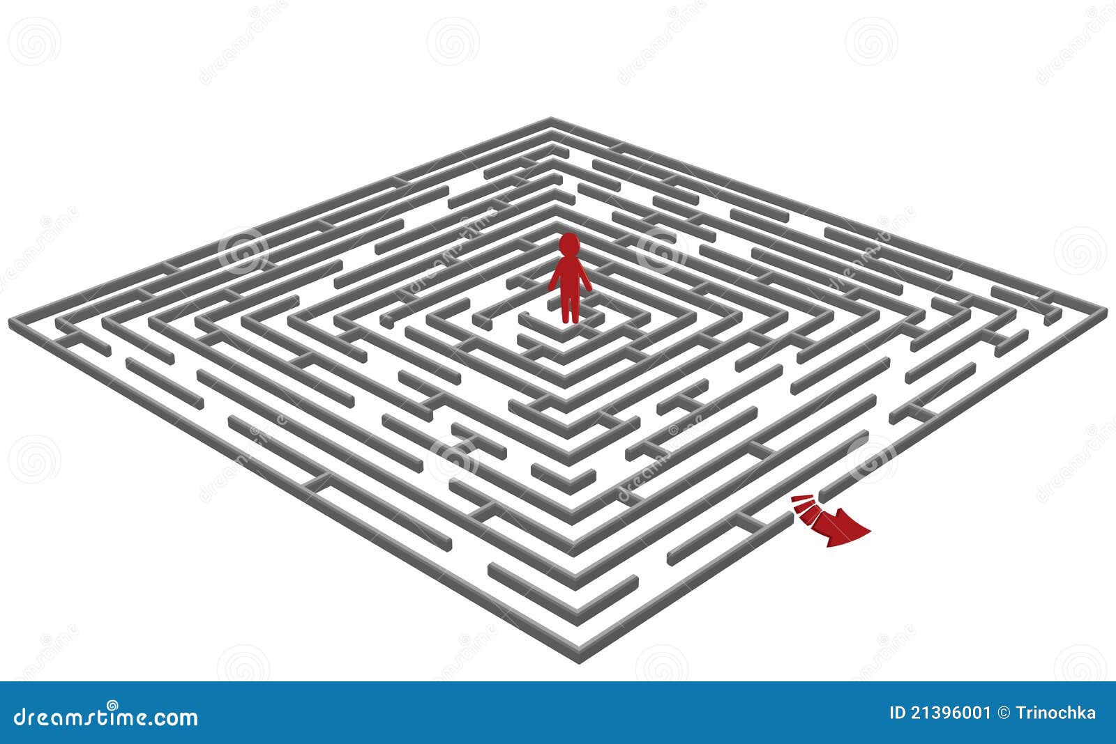 Labyrint/labyrint Met Een Mens in Centrum Vector Illustratie ...