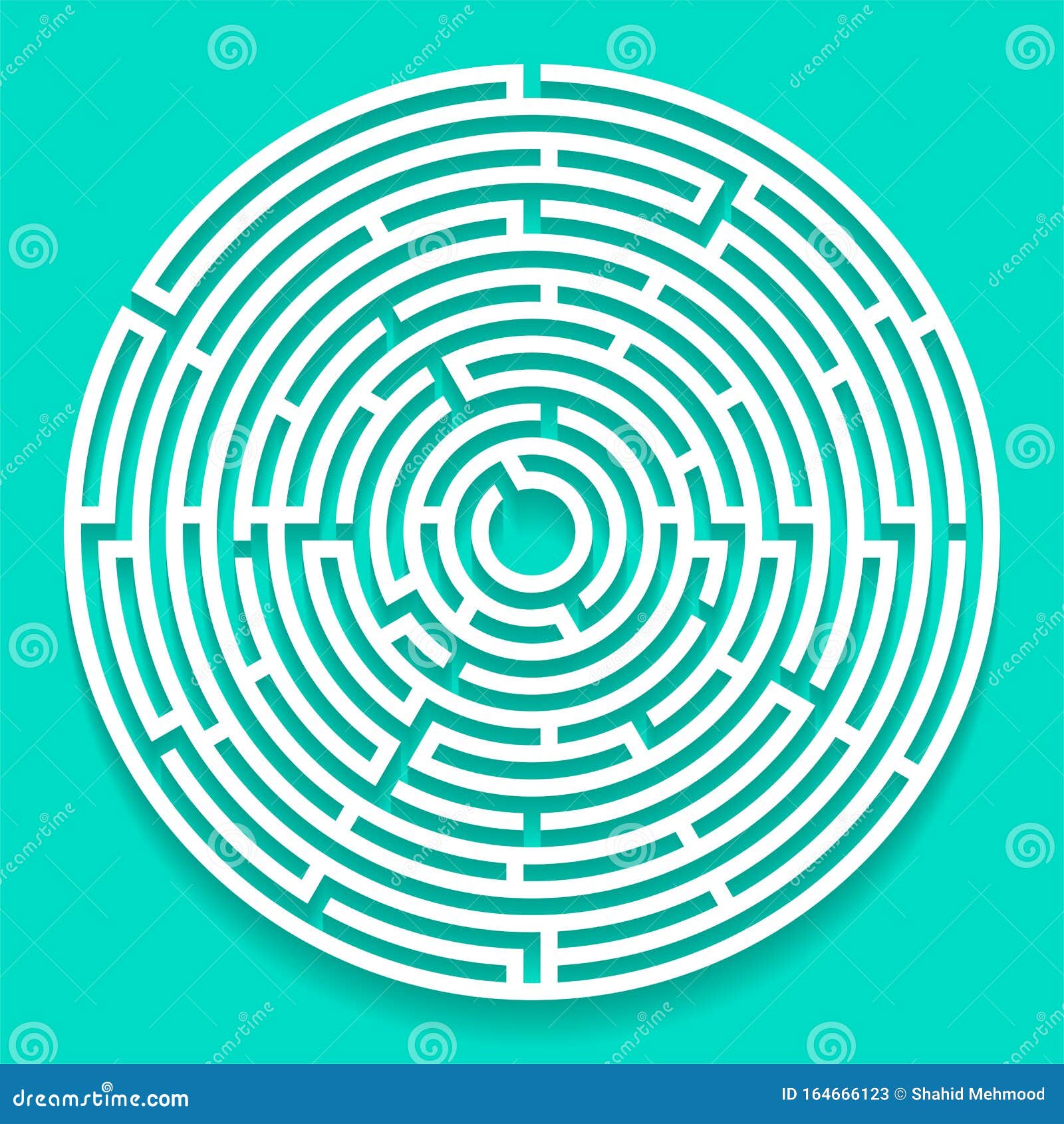 Round Labyrinth Maze Game, Labyrinth Shape Design Element. Stock Vector ...