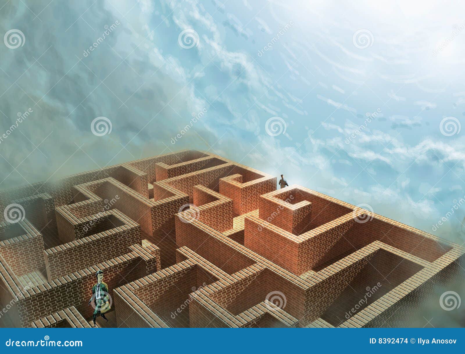 Labyrinth stock illustration. Illustration of cloud, escape - 8392474