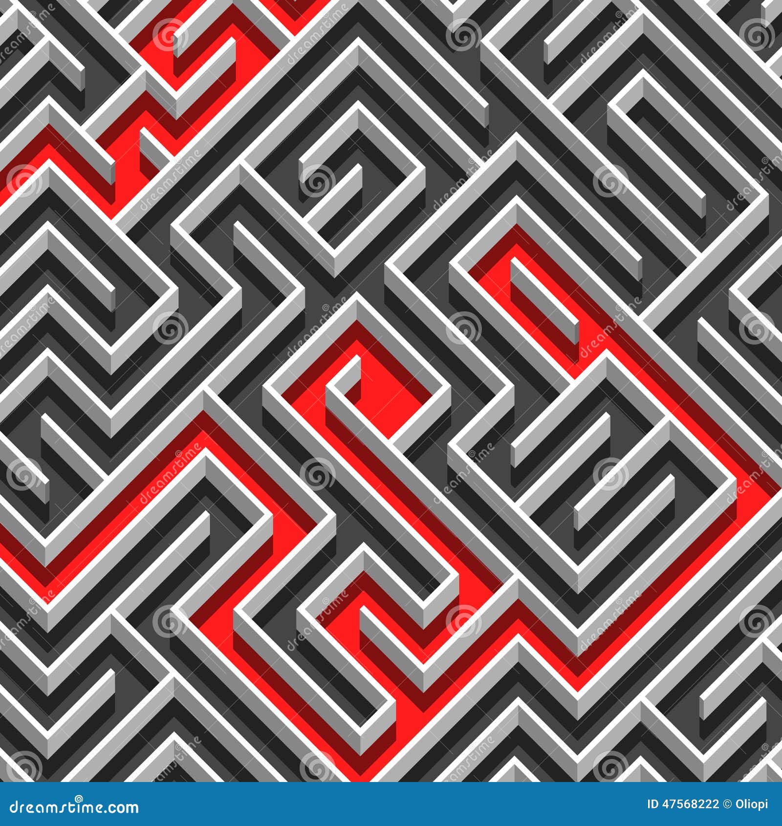 Labyrinth Abstract Background Stock Illustration - Illustration of gray ...